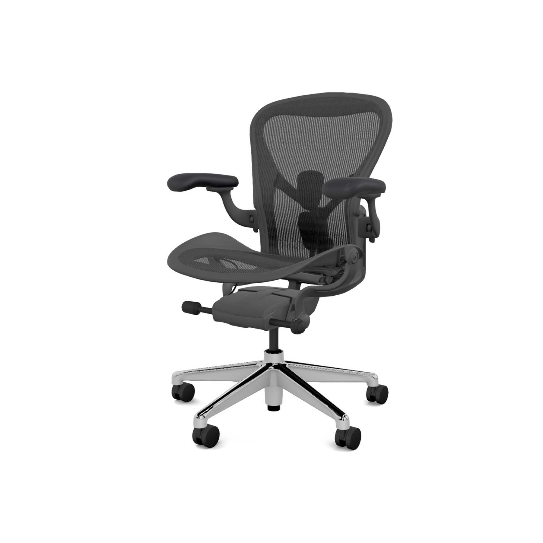 Aeron Graphite Task Chair with Partially Polished Aluminium Base Size B ...
