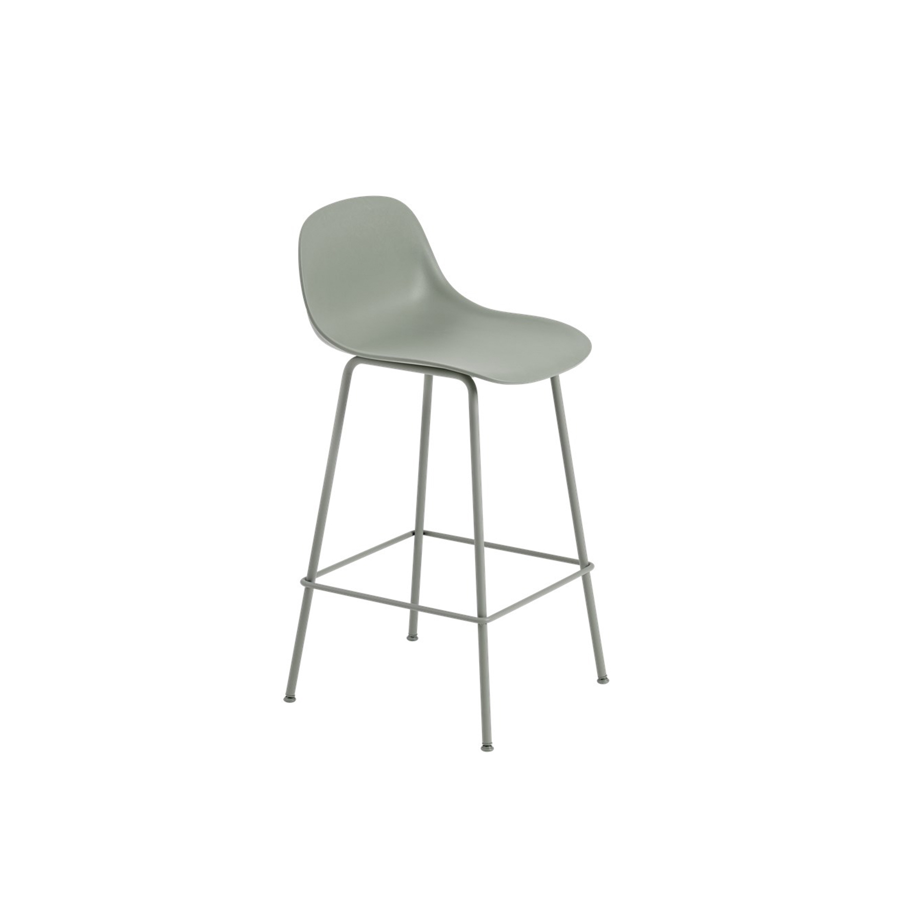 Fiber Tube Base Stool with Backrest / Estilo Furniture